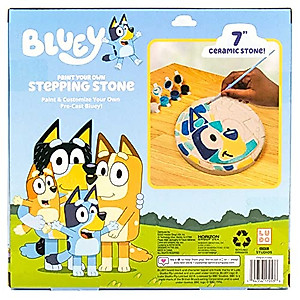 Bluey Paint Your Own Stepping Stone, Design 7 DIY Stepping Stone Art, Fun Stepping Stone Kit for Kids, Less Mess Paintable Stepping Stones Art Set, Great Summer Activity for Kids Ages 8, 9, 10, 11