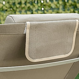 Outsunny Outdoor Rocking Chair with Detachable Pillow, Zero Gravity Patio Chaise Sun Lounger Chair with Breathable Mesh Fabric, and Curved Armrests for Lawn, Garden or Pool, Sand