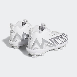 adidas Freak Spark 23 Molded Football Shoe, White/White/Silver Metallic, 2.5 US Unisex Little Kid
