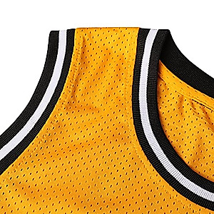 MESOSPERO BadBoy #72 Biggie Smalls Movie Notorious Big 90s Hip Hop Clothes for Party Men Basketball Jersey (Yellow, Medium)