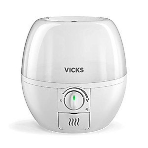 Vicks Filter-Free 3-in-1 SleepyTime Humidifier, Diffuser and Night-Light, Visible Ultrasonic Cool Mist Humidifier with Essential Oil Diffuser for Baby and Kids, White, Standard