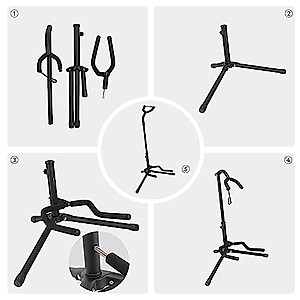 Amazon Basics Guitar Stand, Neck Support - For Home, Music Stores, Recording Studios, Display & Storage, Black