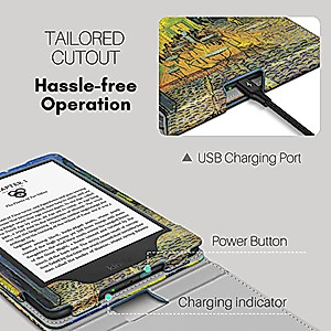 TNP Case for 6" All-New Kindle (2022 Release) 11th Generation, Multi-Angle Cafe at Night Stand, Multi-View Vertical Flip Cover with Auto Sleep and Wake for Amazon 6-Inch Kindle E-Book Reader