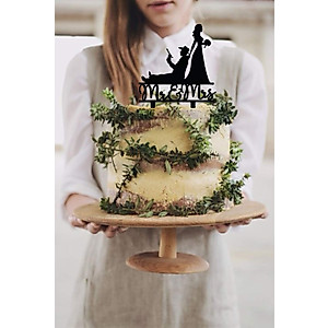 Mr and Mrs Wedding Cake Topper, Funny Gun Theme Wedding Bridal Shower or Anniversary Cake Topper (Gun)