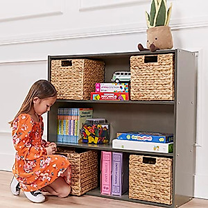 ECR4Kids Streamline 3-Shelf Storage Cabinet, 36in, Kid's Bookshelf, Grey Wash