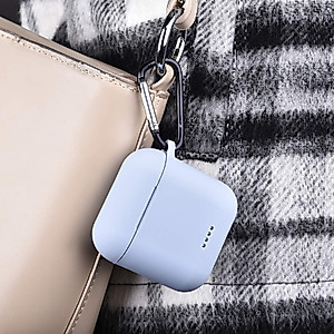 TOZO T6 Protective Silicone Case Shockproof Soft Skin Cover for TOZO T6 Earbuds with Front LED Visible and Keychain Sky Blue