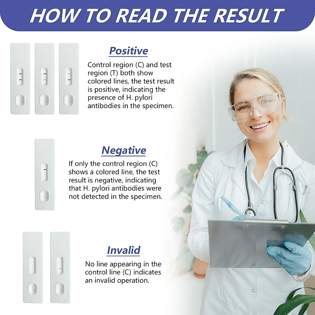 Helicobacter Pylori (H. Pylori) Home Test Kit - Fast and Accurate, Self-Test at Home, Results in 10-15 Minutes, No Lab Visit Required — 2 Tests Included.