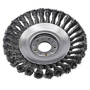 HUYUR 6 Inches Garden Weed Eater Brush Round Steel Wire Wheel Brush with Cutter Head for Lawn Mower Grass Eater Trimmer Brush Cutter Tools Parts Rust Removal Tools