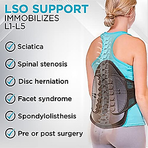 BraceAbility Lumbar Decompression Back Brace - Adjustable Semi-Rigid Lumbosacral Corset Belt for Discectomy, Laminectomy, Disc Injury, Back Muscle Spasms, Pre and Post Surgery Protection (Medium)