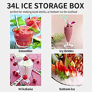 SHZOND Commercial Ice Crusher Machine 300W, ETL Approved Shaved Ice Maker 110V, Dual Blades Stainless Steel Snow Cone Machine Efficient Ice Crushing 440 LBS per Hour for Home and Commercial Use