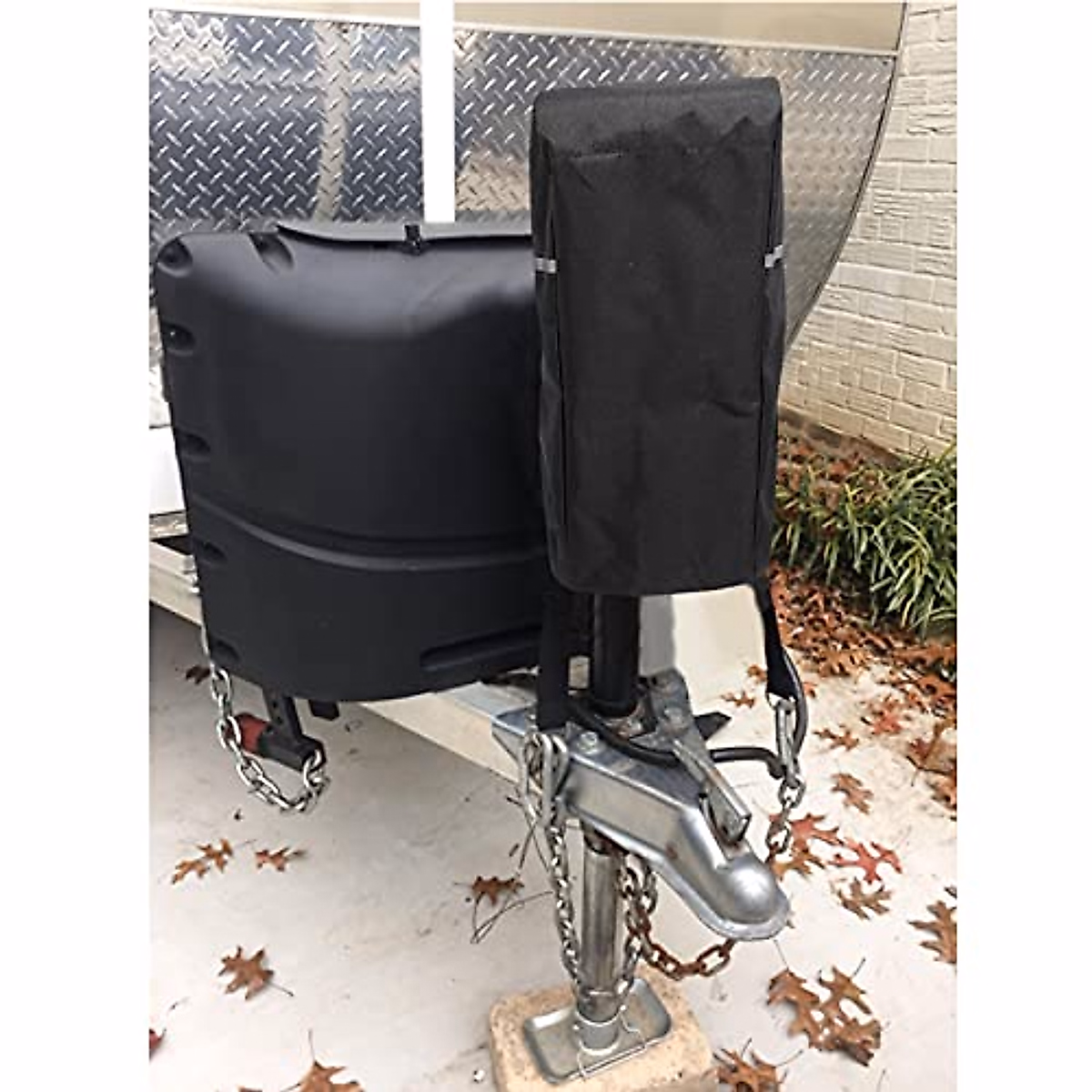 Electric Jack Cover, 600D Polyester RV Accessories Universal Tongue Trailer RV Jack Protective Head Cover Camper Accessories for Outside (Universal Size 14″H x 5″W x 10″D)