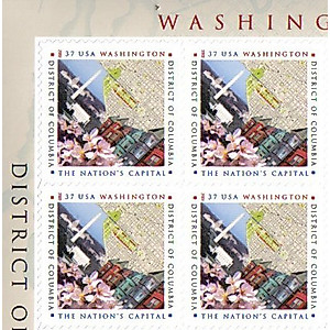 DISTRICT OF COLUMBIA ~ WASHINGTON DC #3813 Block of 4 x 37¢ US Postage Stamps