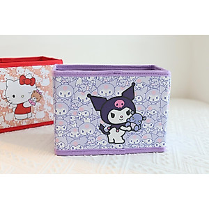 Eiodlulu Cute Collapsible Storage Bin Kawaii Foldable Baskets Cube Box Organizer Kitty For Room Home Closet Shelves Decor Gifts Accessories (S-Purple)