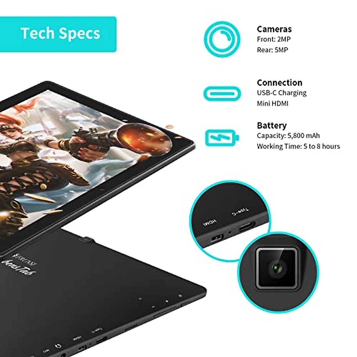 Frunsi Drawing Tablet, Standalone Drawing Tablets with Screen, No Computer Needed, Octa-core CPU, 10 inch FHD Display, Android 12, 4GB/64GB, SD Card Slot, Portable Drawing Tablets for Digital Artwork