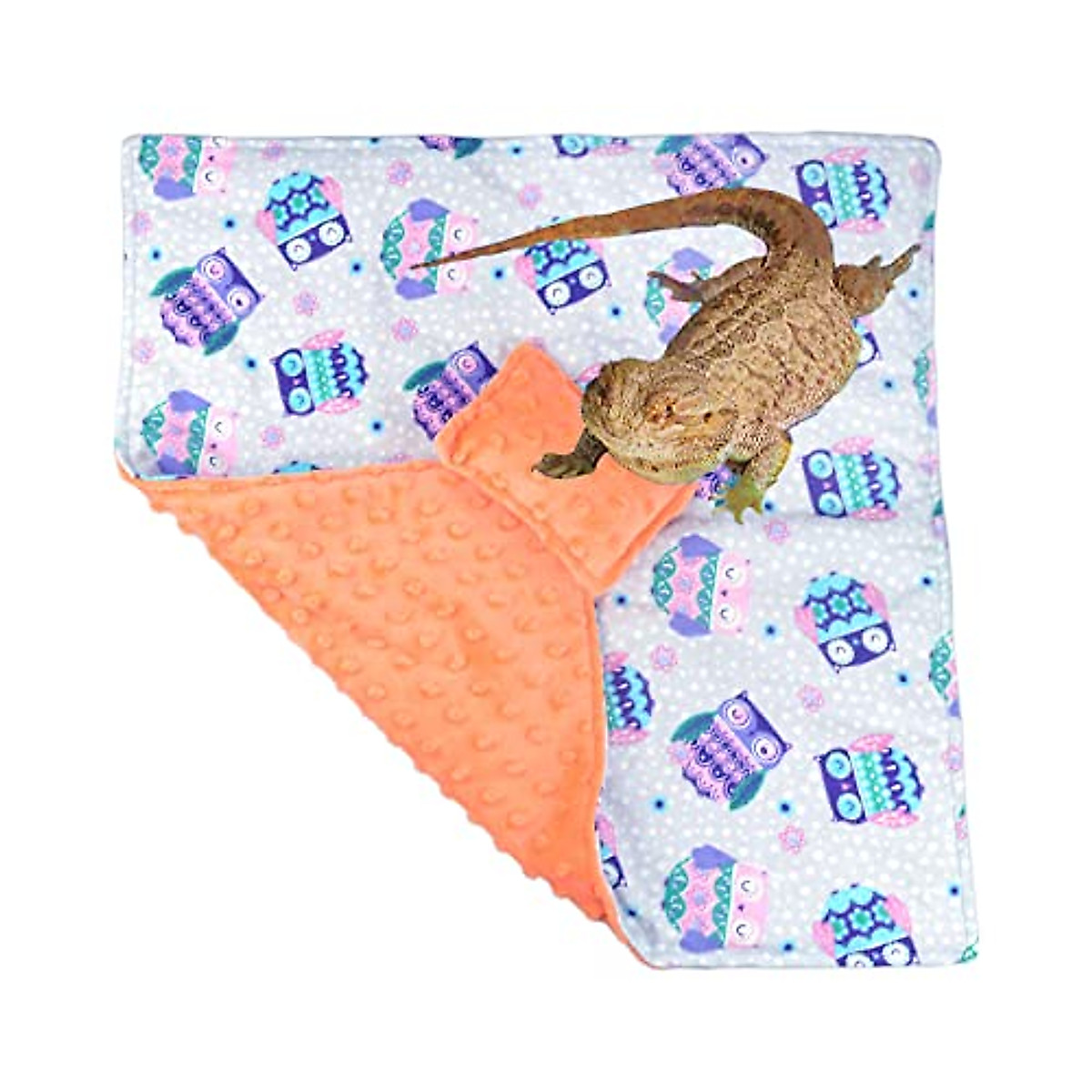 Soft Bearded Dragon Blanket with Pillow for Bearded Dragon Leopard Gecko Lizard Bath Towel Wrap to Snuggle or Sleep 18 × 18 Inch