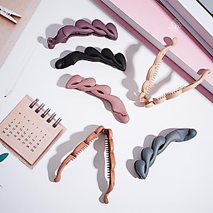 6 Pieces Banana Hair Clips Hair Comb Claw Hair Clincher Comb for Girls Women Thick Medium Hair, 4.13 Inch (Elegant Colors)