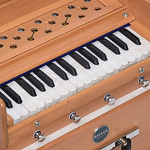 Bhava Classic "Kirtan" Harmonium | Standard Edition | Professionally Tuned | Shipped from U.S. | 42 Key,Portable Harmonium Perfect for Yoga,Kirtan | Travel Ready,Fits in Overhead Compartment Natural