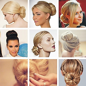 Goldrose Buns 2 Pieces Magic Hair Styling Styler Twist Ring Former Shaper Doughnut Donut Chignon Bun Maker Clip Hair Curler Accessory Small & Large (Brown)