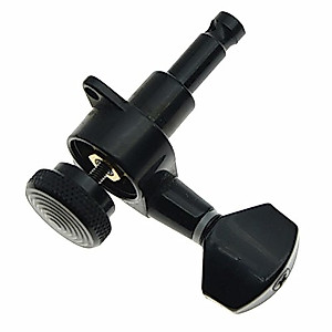 Dopro Black Locking Guitar Tuners Left Handed 6 Inline Tuning Keys Machine Heads Korea Made