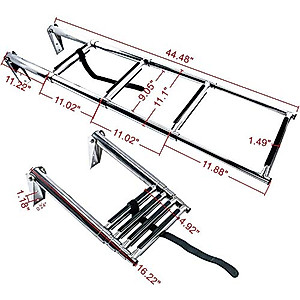 Amarine Made 4 Step Stainless Steel Telescoping Boat Ladder Swim Step