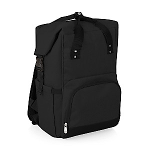 PICNIC TIME ONIVA - a Brand - OTG Roll-Top Cooler Backpack - Hiking Backpack Cooler - Soft Cooler Bag, (Black)