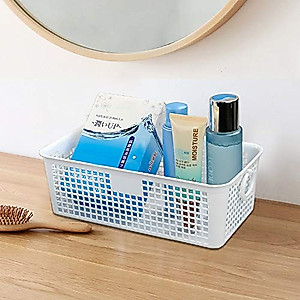 Eagrye 6-Pack Small Plastic Storage Bins, White