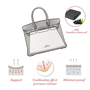 ibao [HB35R] Luxury Handbag Pillow(Fits Birkin 35 Retourne Bags), Bamboo Charcoal Memory Foam Purse Insert