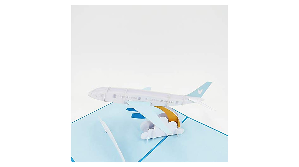 Jet Airplane Pop Up Card - Unique 3D Greeting for Travelers & Celebrations