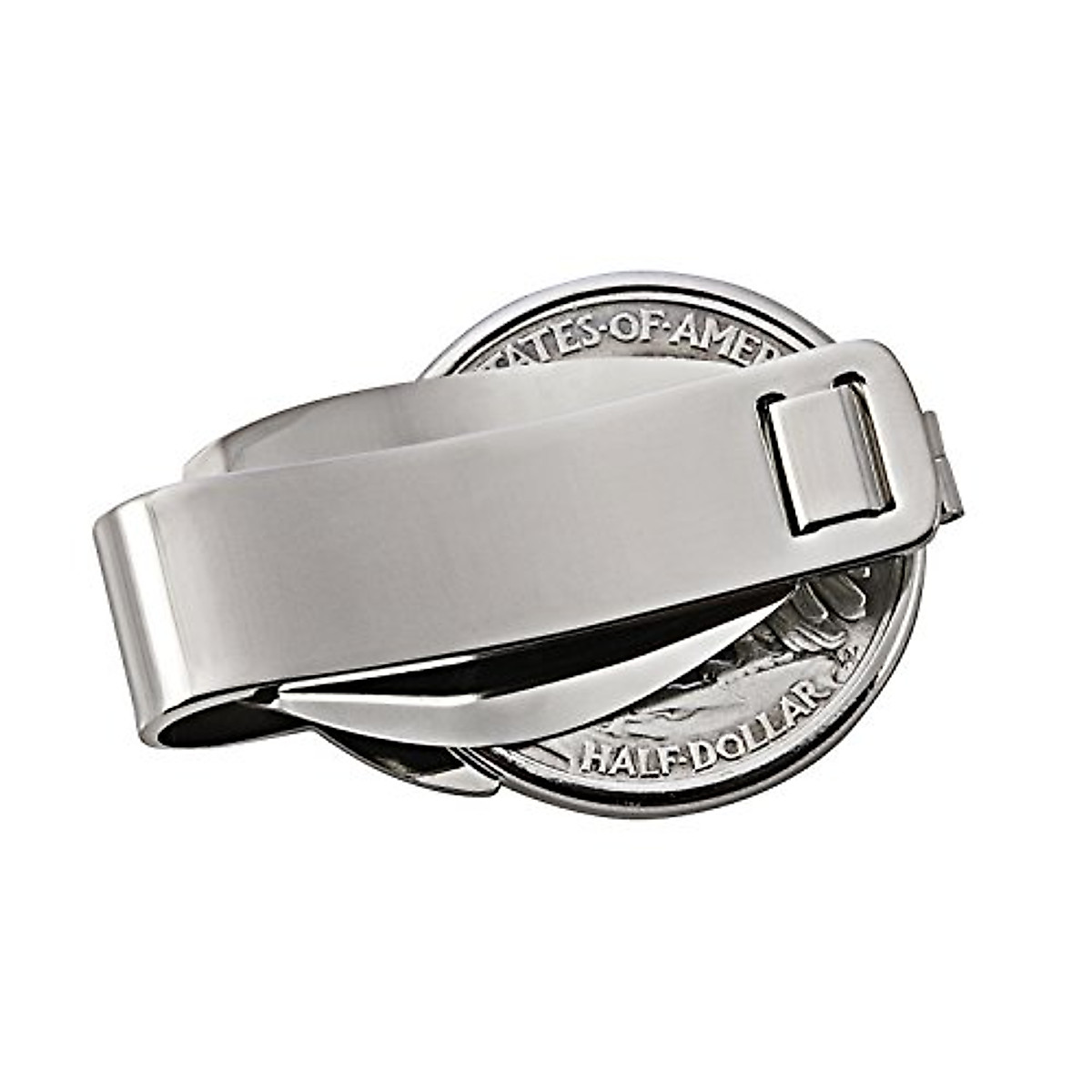 American Coin Treasures U.S Coin Money Clip - Silver Walking Liberty Half Dollar | Brass Layered in Silver-Tone Rhodium | Holds Currency, Credit Cards, Cash | Certificate of Authenticity