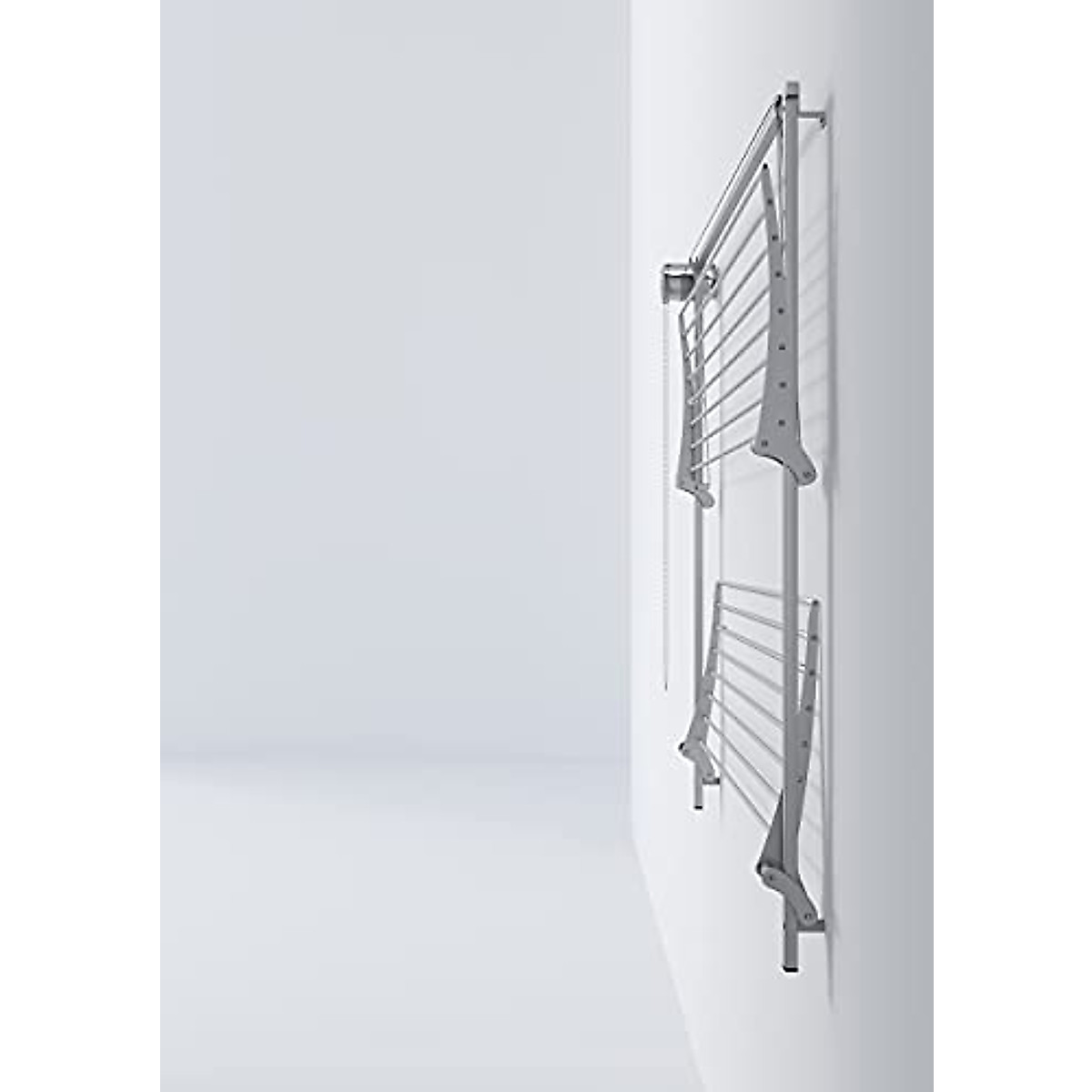 foxydry Wall Plus, Wall Mounted Drying Rack, Wall Clothesline, Laundry Drying Rack Foldable and Suspended Clothesline in Aluminium and Steel 152x52x137cm / 59.84x20.48x54 in (150 cm)