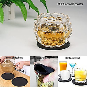 Coasters for Drinks Set of 8, Jolumros Silicone Coasters Soft Anti-Slip Durable Reusable Coaster with Holder for Tabletop Protection, Heat Resistant Coaster Set for Drinking Glass Coffee Cup