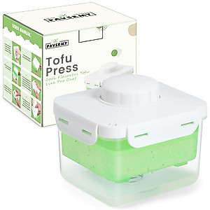 Pavsrmy Tofu Press, Upgrade Adjustable Tofu Press Dishwasher Safe, Large Vegan Tofu Presser Drainer with Drip Tray, Speed Up Removing Water from Firm/Extra Firm Tofu Without Crack to Improve Taste