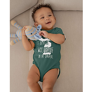 In My Diaper I Have A Wolverine State of Michigan MSU Baby One Piece 6 Months Green