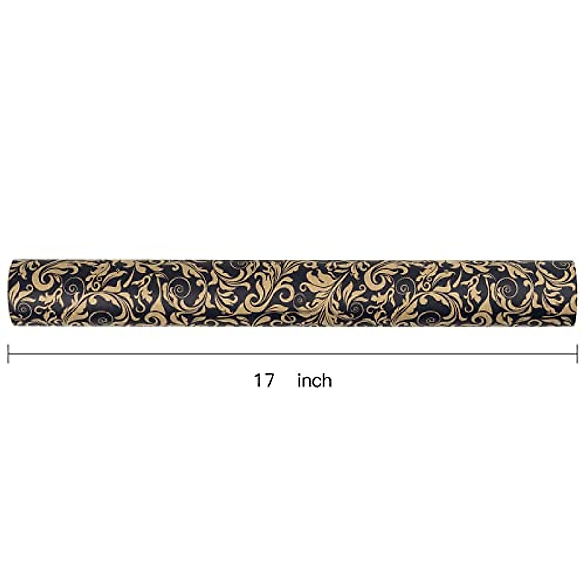 RUSPEPA Kraft Wrapping Paper Roll - Navy Floral Pattern Great for Birthday, Party, Wedding - 17 Inches X 32.8 Feet