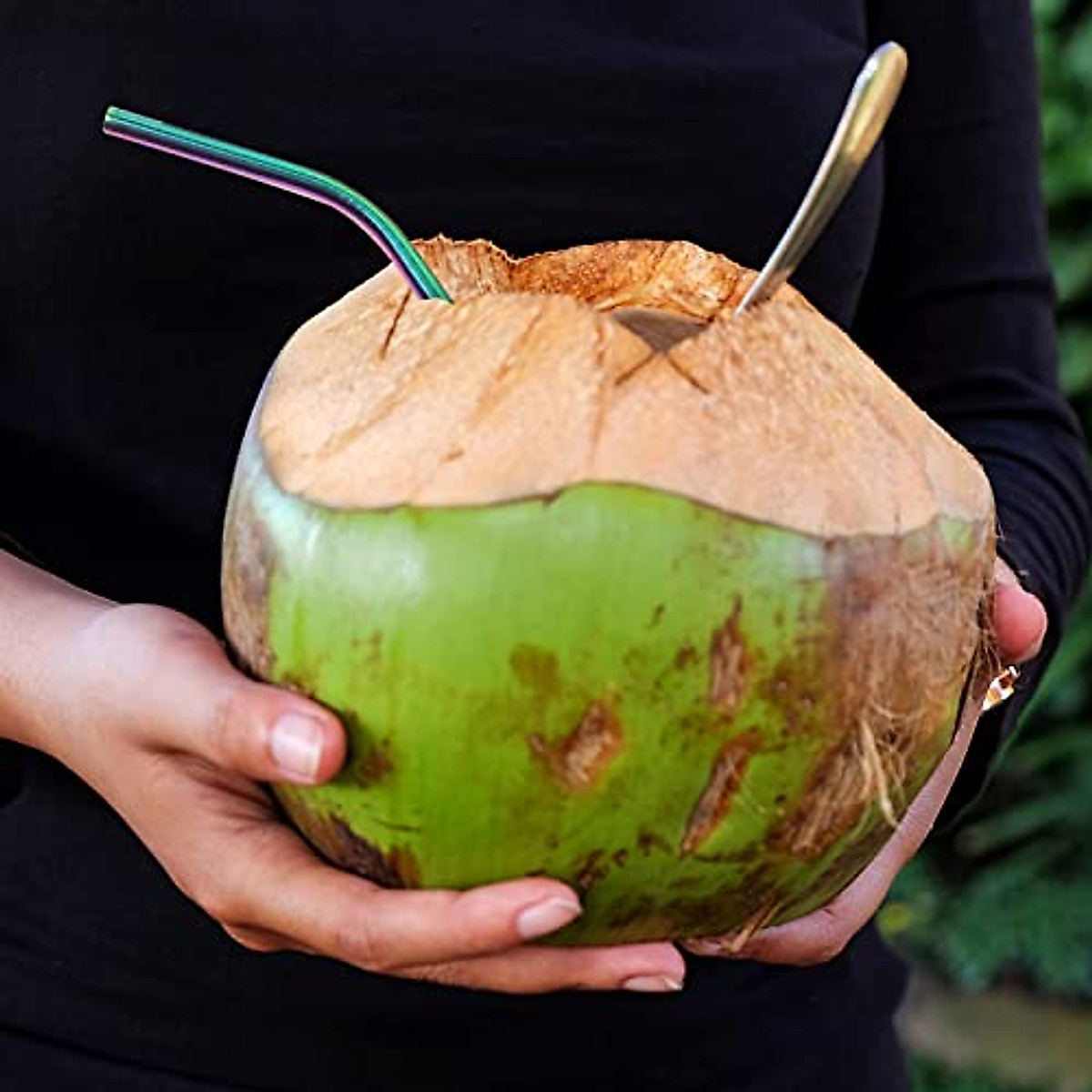 MJIYA Reusable Stainless Steel Metal Straws with Case Cleaning Brush, Long Drinking Straws for 30 oz and 20 oz Tumblers