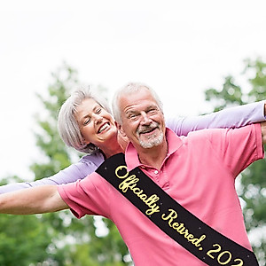 2024 Retired Sash, Celebration Sash for Retirement Party, Retired Sash for Retirement Party Decorations，Retirement Gifts for Both Women，Men（Black）