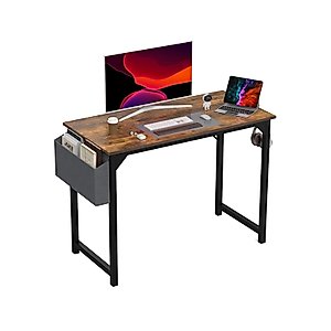 DUMOS 40 Inch Office Small Computer Desk Modern Simple Style Writing Study Work Table for Home Bedroom - Rustic Brown