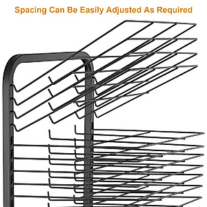 Garvee Art Drying Rack with 4 Lockable Wheels - Metal Art Storage Rack with 25 Removable Shelves, Art Organizer Height 41.5 inches for Art Studio, Artwork, Craft Room and Desktop, Black