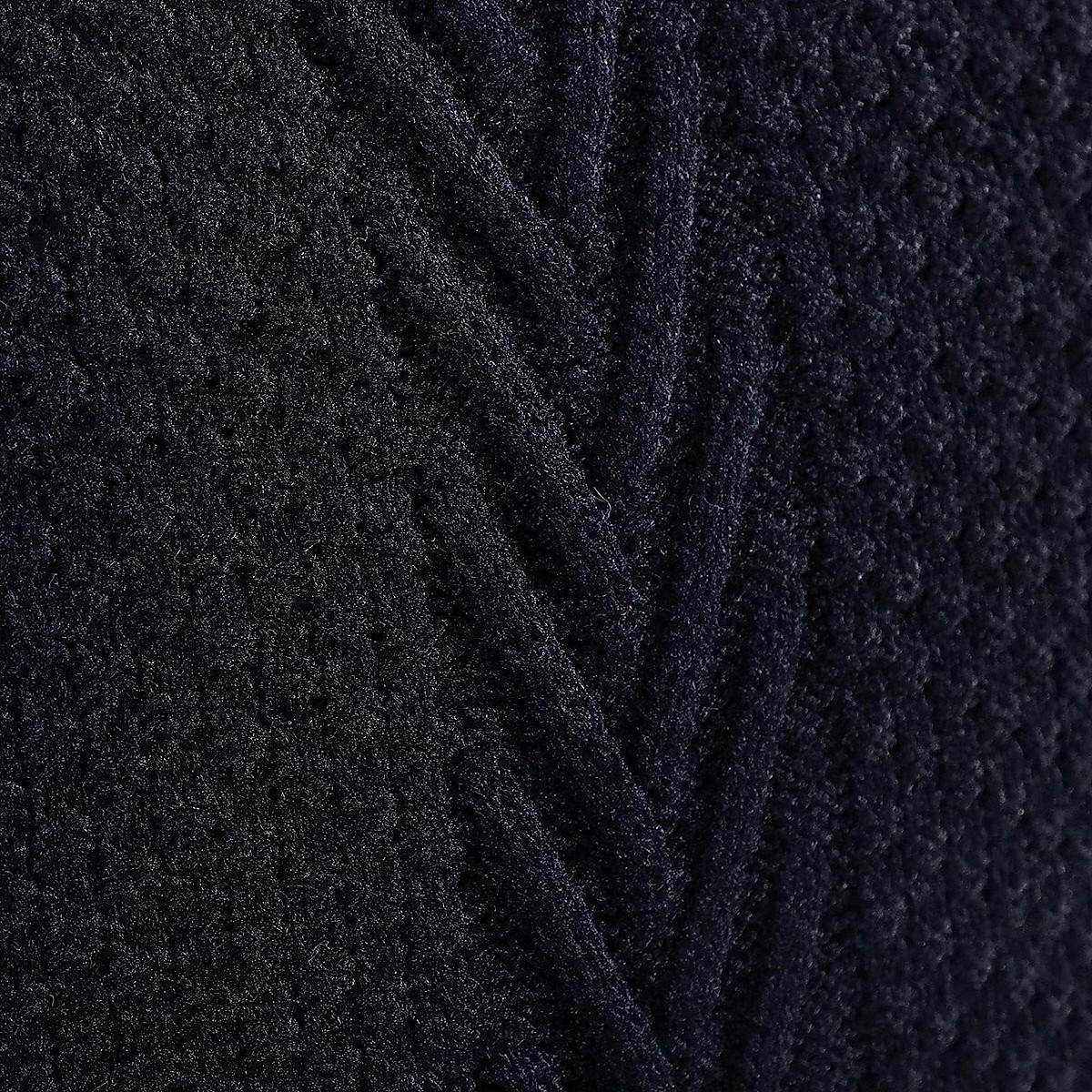 MANDIOO Cotton Knitted Decorative Lumbar Throw Pillow Covers Soft Cozy Outdoor Cushion Cases Luxury Modern Pillowcases for Couch Sofa Bed 12x20 Inches Black