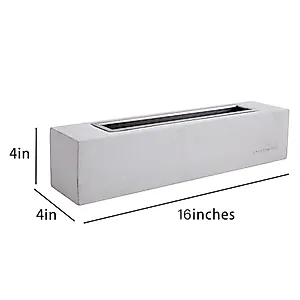 Table Top Firepit, Mavalzy Rectangle Indoor Tabletop Rubbing Alcohol Frie Pits for Outdoor Fireplace Concrete Bowl Pot Portable Fire with Extinguisher