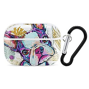 Boston Terriers Earphone Protective Cover Durable Antidrop Headset Case for Airpods Pro with Keychain