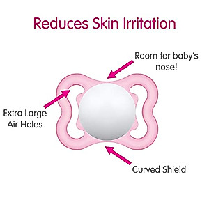 MAM Mini Air Pacifiers, Sensitive Skin Pacifier 0-6 Months for Breastfed Babies, Baby Boy Pacifiers, 2 Count (Pack of 1), Designs May Vary