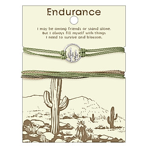 The Brass Horse Cute Cactus Charm String Bracelets for Women Adjustable Colorful Braided Handmade Beach Bracelets Cactus Gifts Jewelry for Women Men Cactus Lovers Inspirational Gift