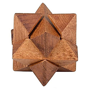 Mini Wooden Brain Teaser 3-D Puzzles 1.75” – 8 pk - Party Favors, Stocking Stuffers, Goody Bags, Classroom Prizes