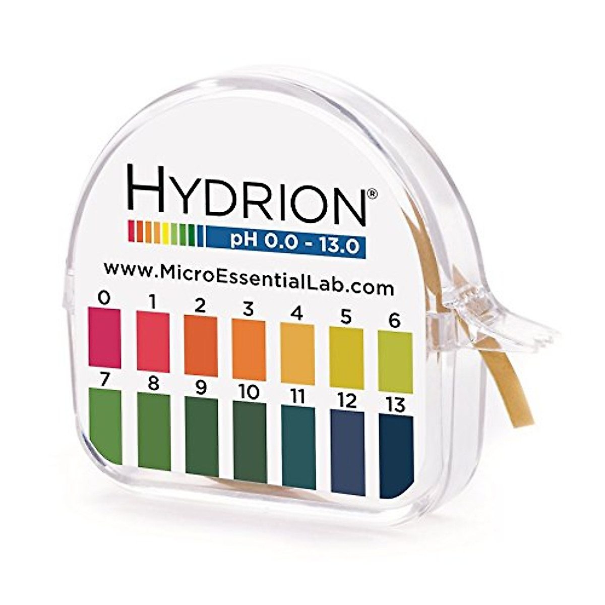 Micro Essential Hydrion Insta-Chek HJ613 Wide Range Single Roll Jumbo pH Test Paper Dispenser with Colorimetric Chart, 600" Length, 0.5" Width, 0-13 pH Range (Case of 10)