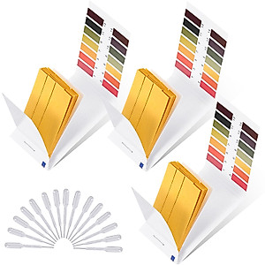 Threlaco pH Test Strips with Test Pipette Droppers and 1 Storage Case Full Range 1-14 Universal pH Test Litmus Paper pH Strips Water pH Tester pH Paper Test Strips for Wine Saliva Urine Soil (3 Pack)