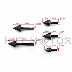 HTTMT MT215-008- Black Spike Fairing Bolts Compatible with 1999-2000 CBR 600 F4 2001-2007 Cbr600 F4I