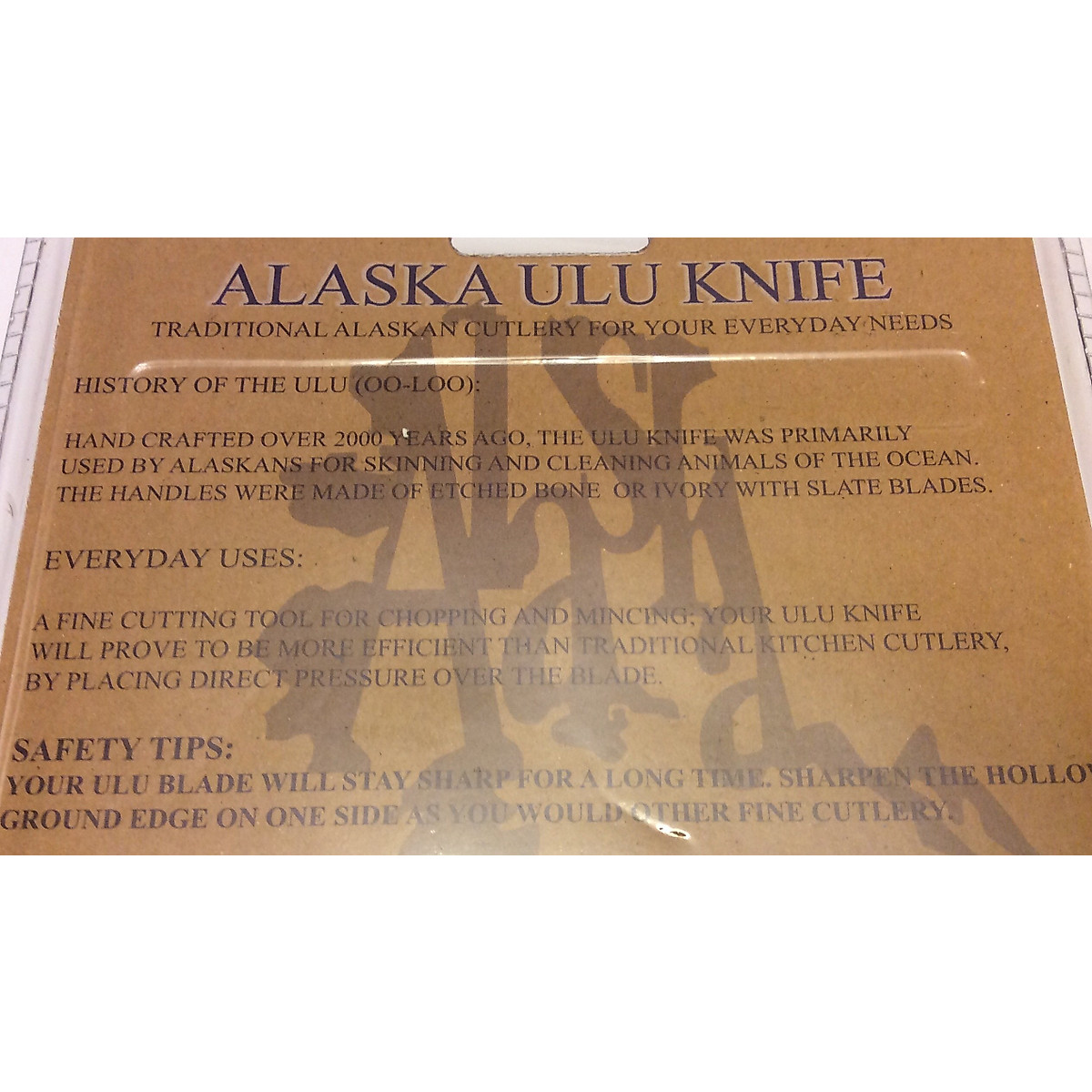 Alaska Simulated Scrimshaw Polar Bear Handle Pocket Ulu Knife