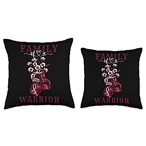 Family Multiple Myeloma Cancer Awareness Support Family of A Warrior Multiple Myeloma Cancer Awareness Throw Pillow, 16x16, Multicolor