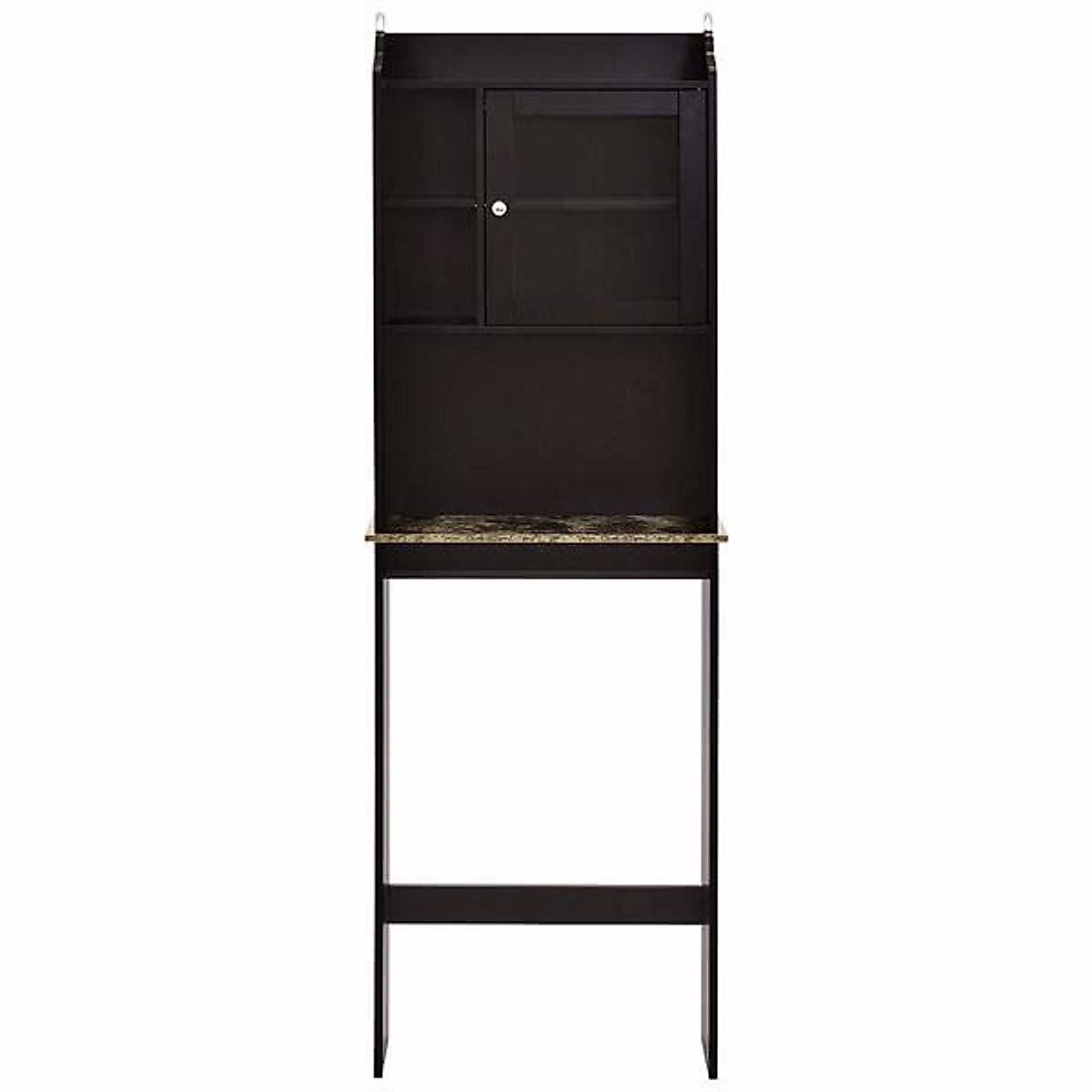 WISCLASS Modern Wood Bathroom Cabinet Organizer for Over The Toilet Storage, Black